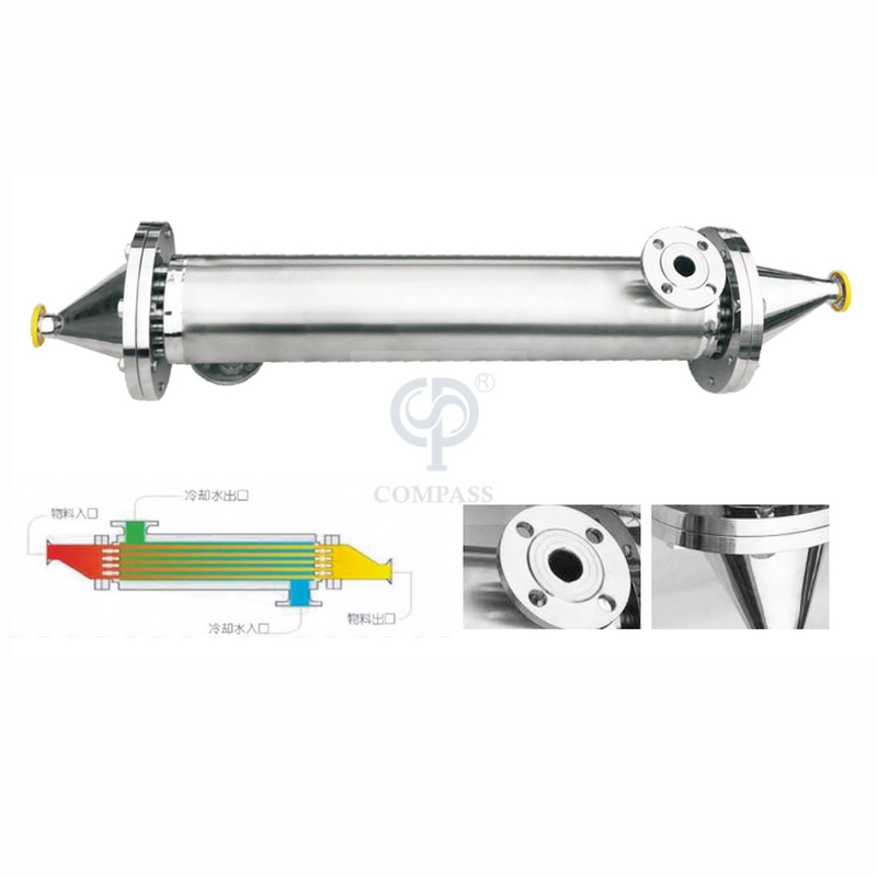 Sanitary Stainless Steel SS316L Single Tube Pass Single Shell Pass ...